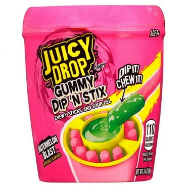 Juicy Drop Gummy Dip 'N Stix, Chewy Sweet Gummy Sticks w Sour Gel, 8 ...