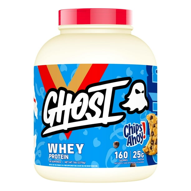 GHOST Whey Protein Powder, Chips Ahoy - 5LB Tub, 25G of Protein ...