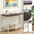 Half-Moon Console Table, 41" Long Sofa Table with Storage,2-Tier Brown ...