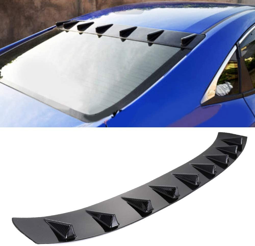 CCIYU Black Carbon Fiber Rear Shark Fin Spoiler Wing for 2016 2017 2018 ...