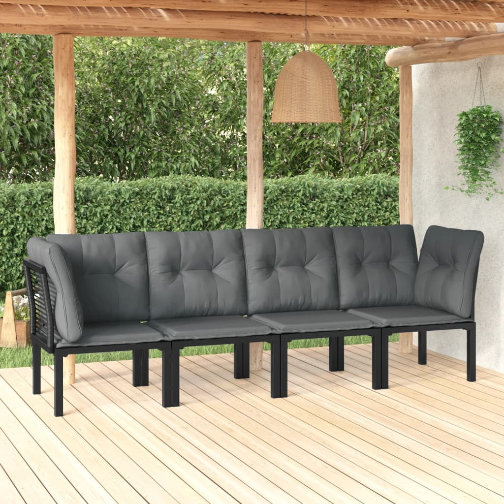 Click here for Vidaxl 4 Piece Garden Lounge Set Black And Grey Po... prices