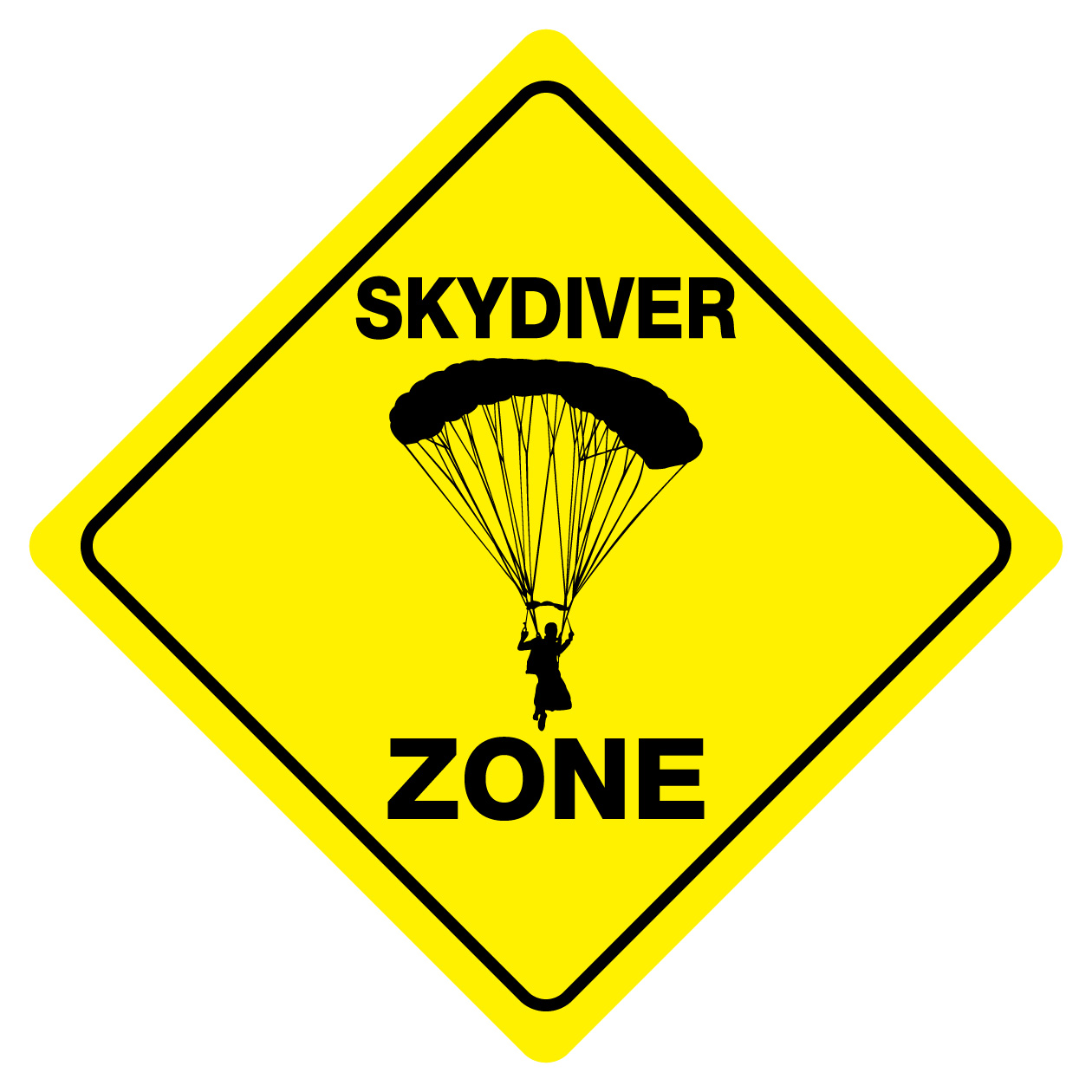 SKYDIVER ZONE Funny Novelty Xing Sign - Walmart.com