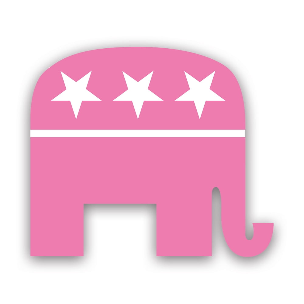 Pink GOP Republican Elephant Sticker Decal - Self Adhesive Vinyl ...