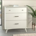 Flynn Mid Century Modern 3 Drawer Small Chest in White Finish - Walmart.com
