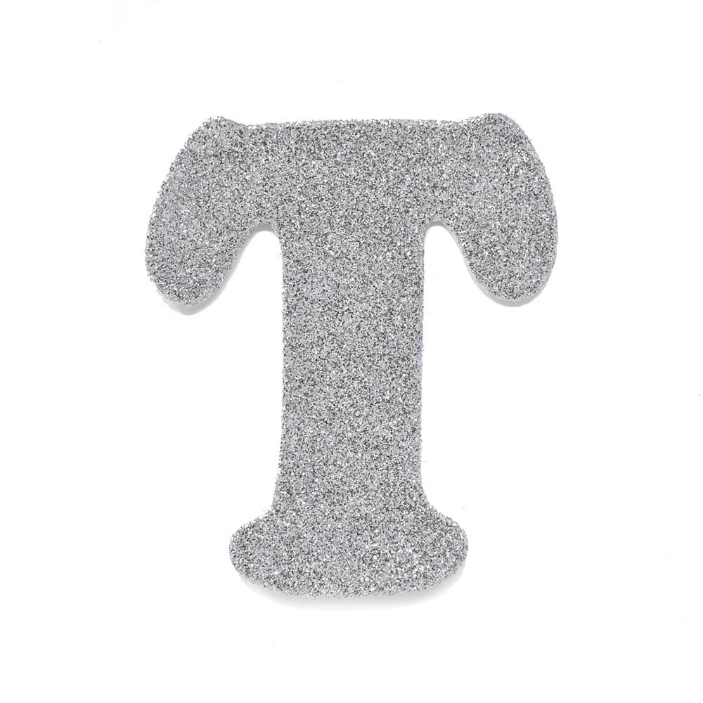 EVA Glitter Foam Letter Cut Out "T", Silver, 4-1/2-Inch, 12-Count ...