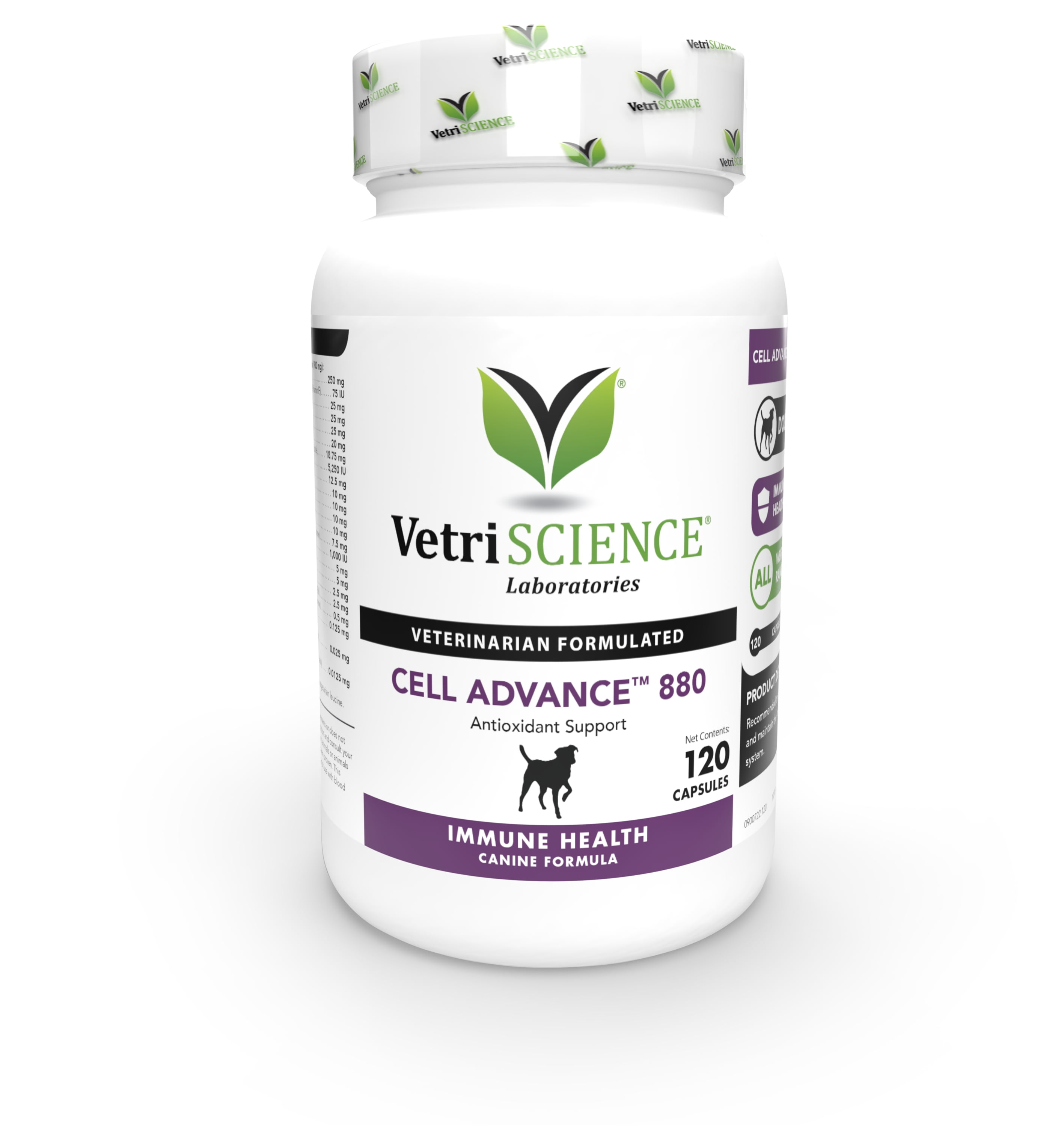 VetriScience Cell Advance 880, Immune Health Capsules for Dogs, 120 ct ...