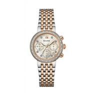 Bulova Women's Two Tone Crystal Turn Style Watch 98L245 - Walmart.com