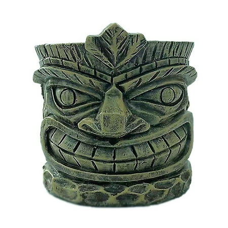 Retro Statue Flower Pot Tiki Head Natural Resin Flower Pot Tiki ...