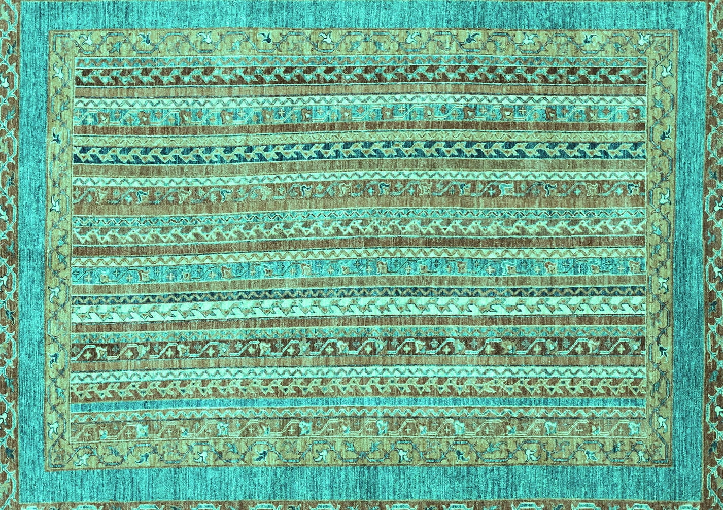 Ahgly Company Indoor Rectangle Abstract Turquoise Blue Modern Area Rugs ...