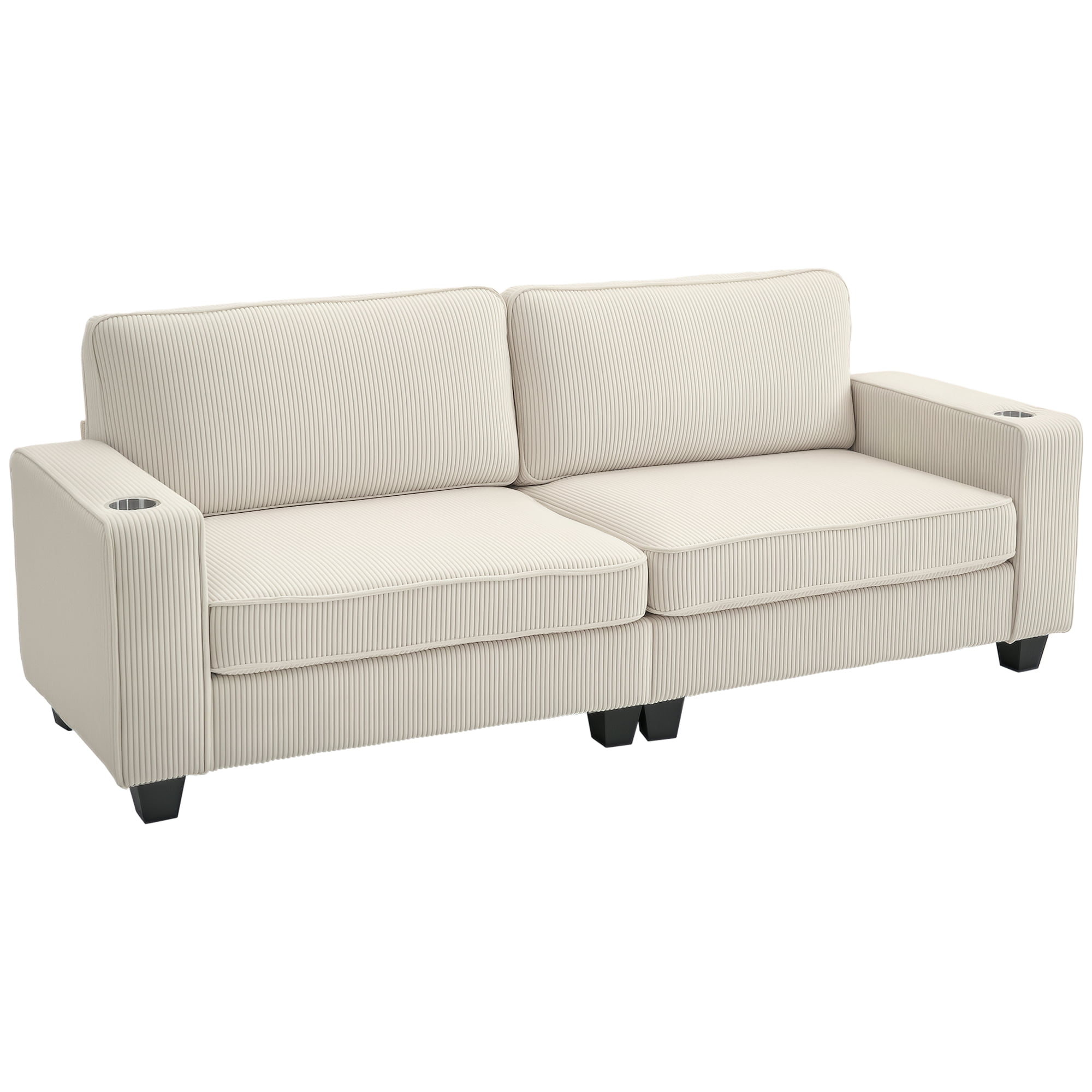 Click here for Homcom 3 Seater Sofa With Spring Cushion Cup Holde... prices