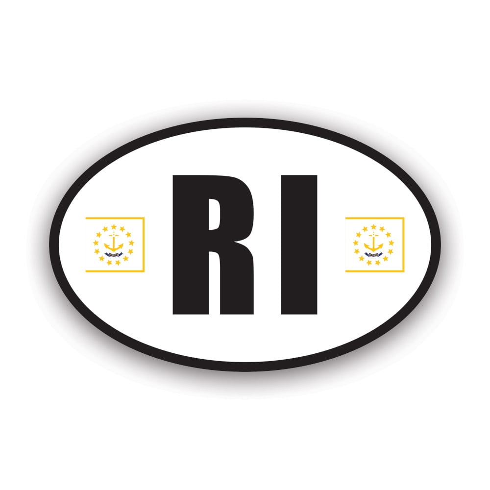 Rhode Island Flag Oval Sticker Decal - Self Adhesive Vinyl ...