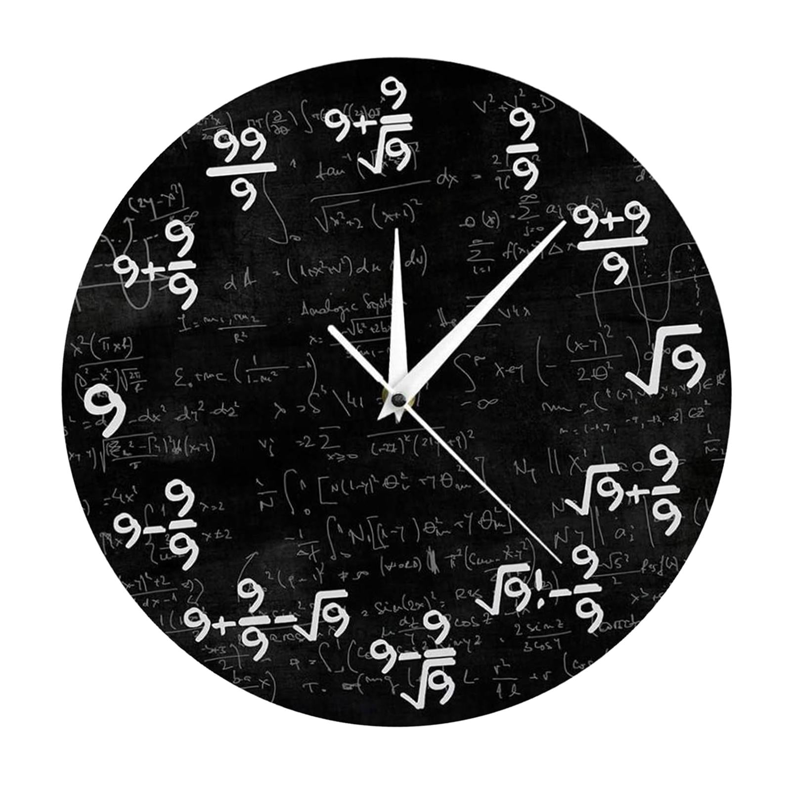 Math Clock 12" Mathematical Equations Wall Clock for Classroom ...