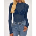 BTFBM Womens Tops Mesh Lace Long Sleeve Tops for Women Spring Fall ...