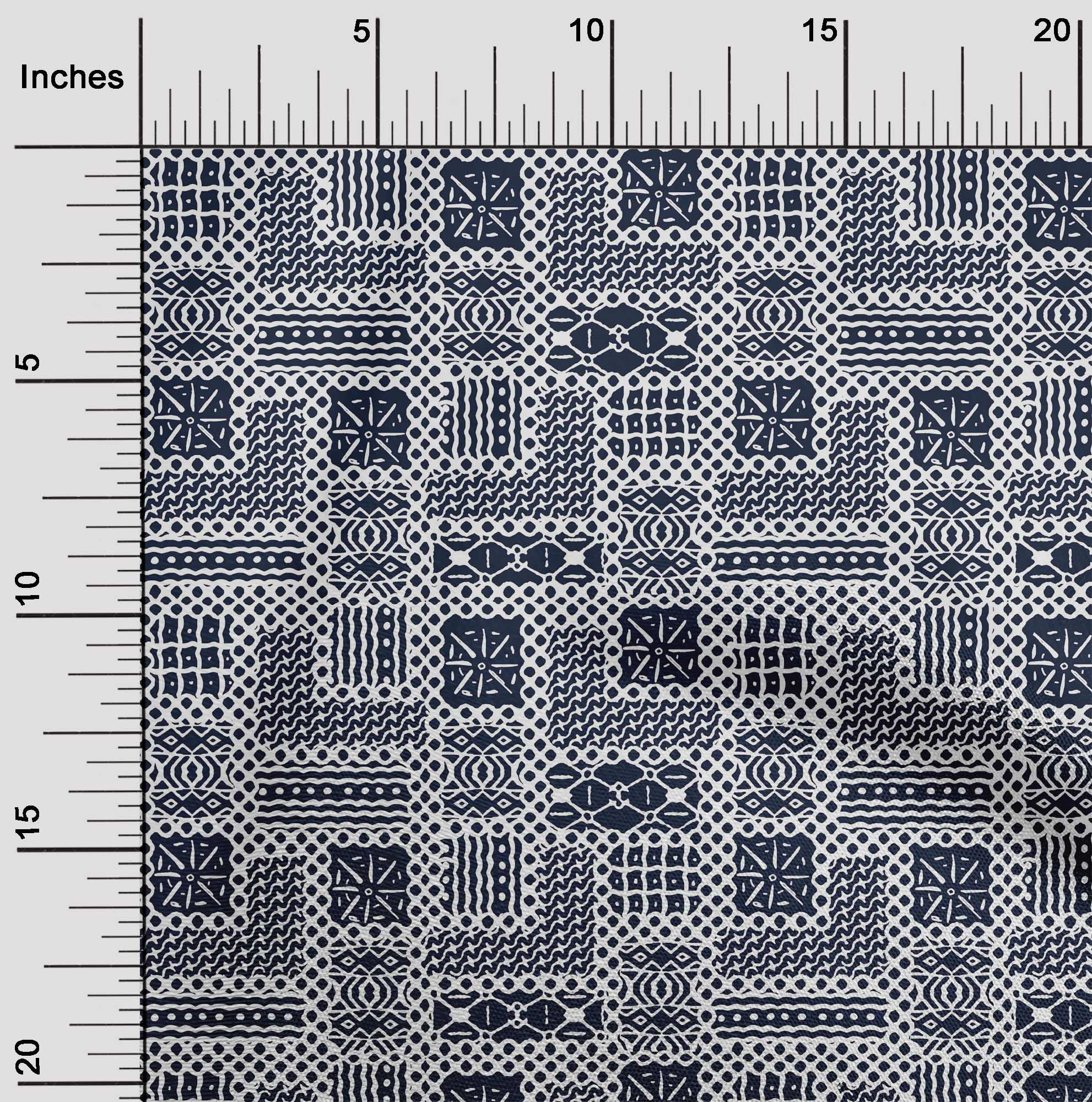 oneOone Silk Tabby Dark Navy Blue Fabric Geometric African Diy Clothing ...