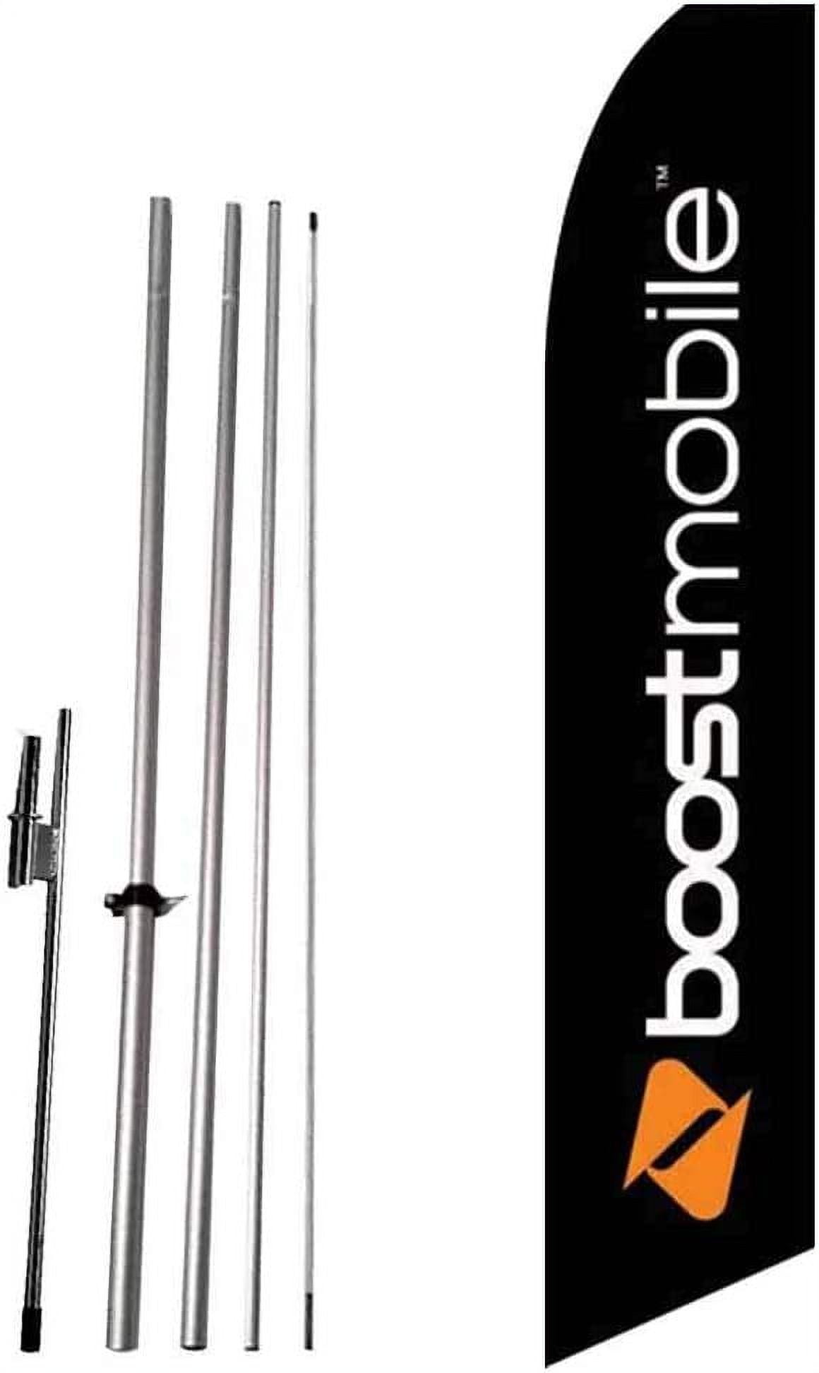 Boost Mobile (Black) Super Novo Feather Flag - Complete with 15ft Pole ...