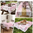 Abstract White Coral on Pink Table Cloth 60x60in, Waterproof Square ...