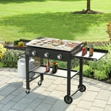 SKOK Outdoor Foldable 3 Burners Propane Griddle-31.5'' Portable Flat ...