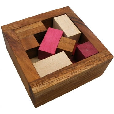 Square Packing Challenge - Brain Teaser Wooden Puzzle - Walmart.com
