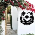 Custom Metal Beach Sign Wall Art Decor, Personalized Metal Palm Tree ...