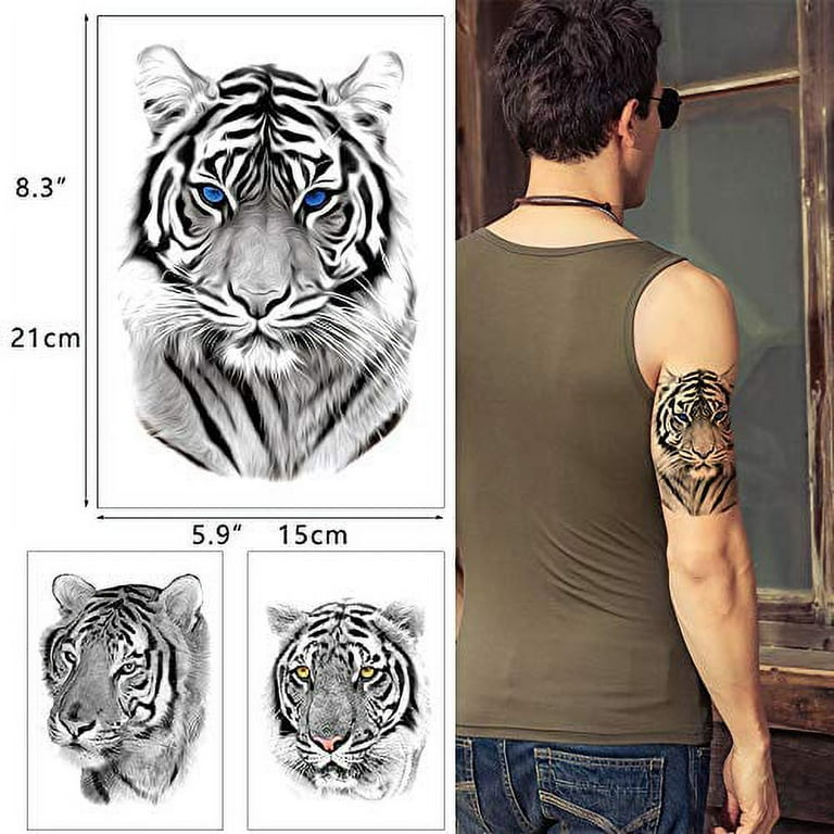 Tiger Back Tattoos For Men