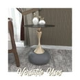 LeisureMod Wide Side Table with Black Stainless Steel Top Round Accent ...