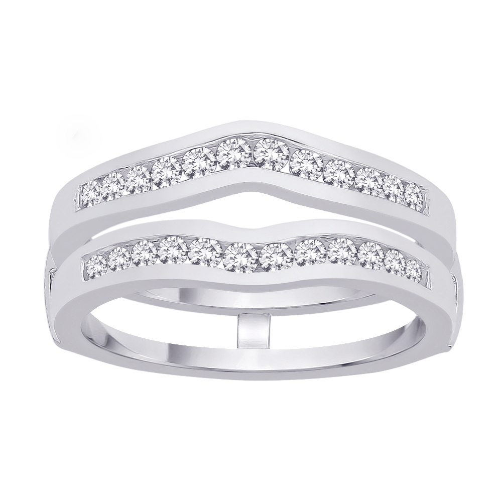 14K White Gold 3/8 ct. Diamond Ring Guard - Walmart.com