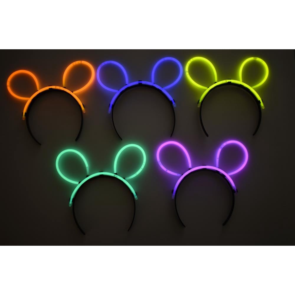 DirectGlow 5 Count Assorted Glow Stick Bunny Ears Fun Neon Party Supply ...