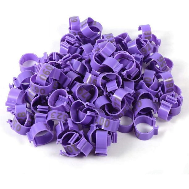 VEEKI Chicken Leg Bands Numbered,100PCS/Bag 16MM 001-100 Numbered ...
