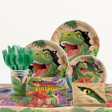 Syncfun 145 Pcs Dinosaur Birthday Party Supplies with Trex Banner, 24 ...
