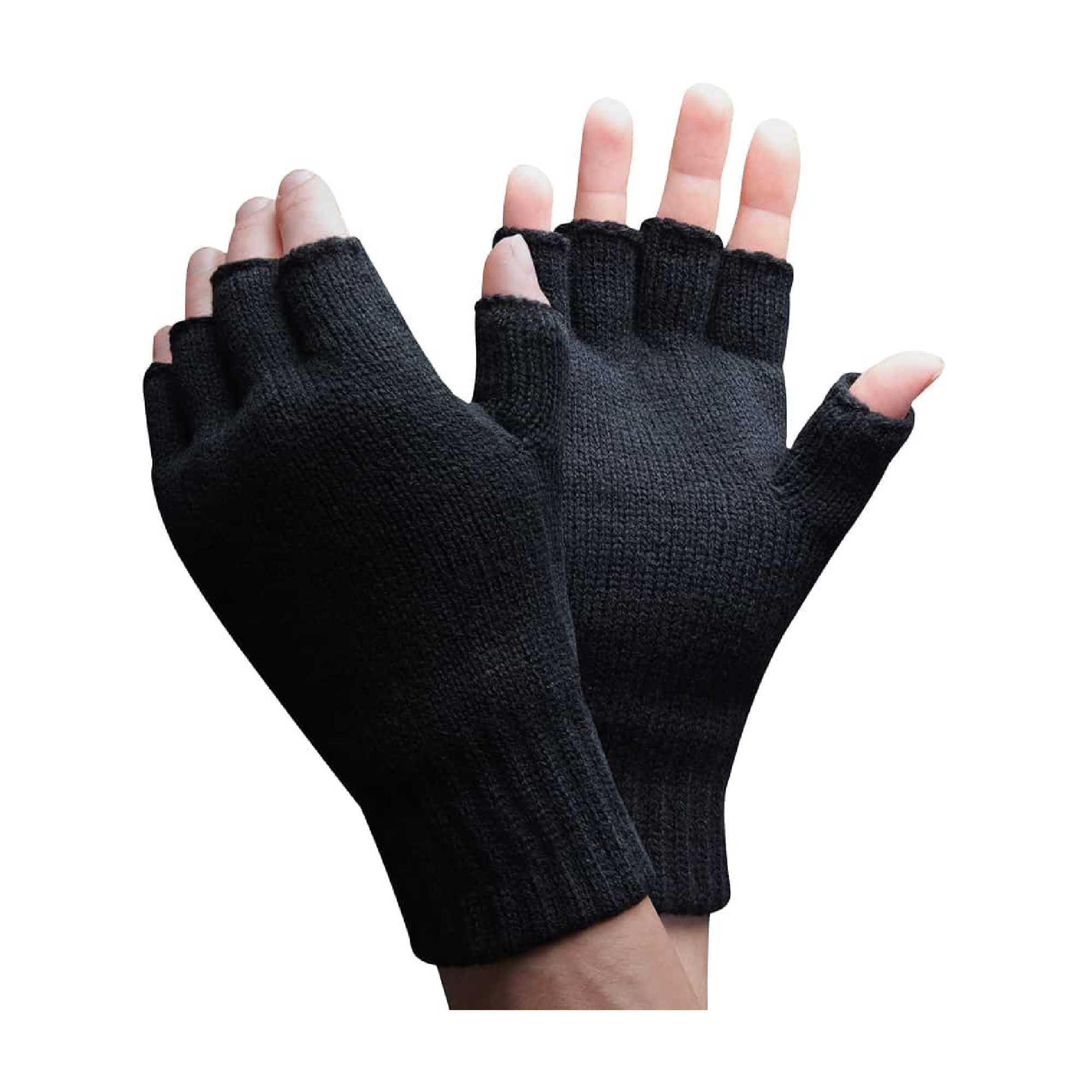 Thinsulate - Mens 3M Thermal Insulated Black Fingerless Gloves ...