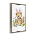 Springy Easter Teddy Bear Brown Framed Floater Canvas Wall Art, design ...