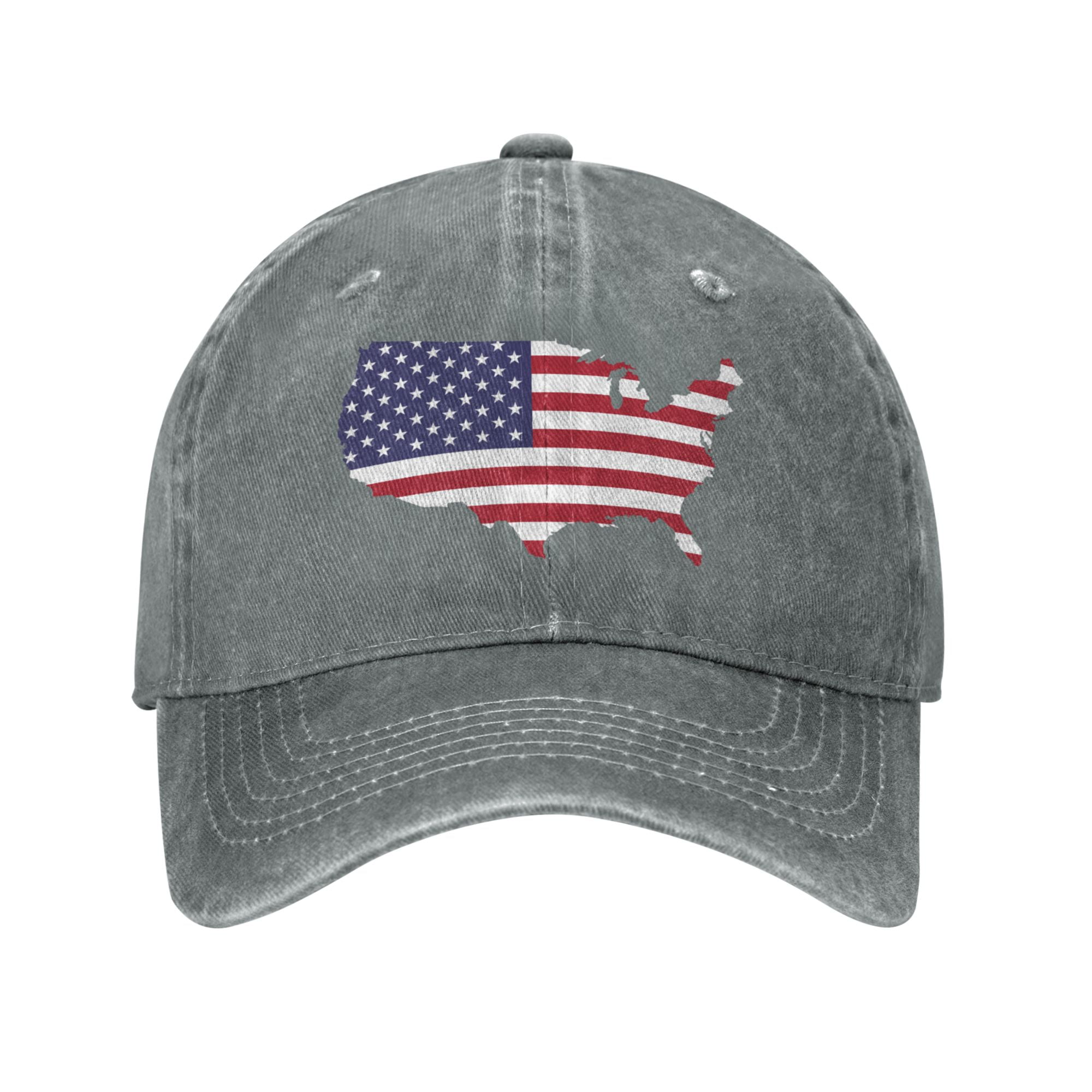 DouZhe Adjustable Washed Cotton Baseball Cap - America Art Borders Flag ...