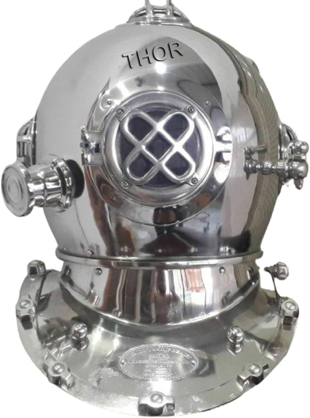 Collectible Design Scuba Divers Helmet Silver Finish Us Navy Helmet ...