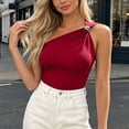 Aezemi Women's One Shoulder Tank Tops, Sleeveless Asymmetrical Fashion ...