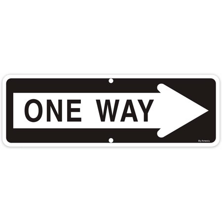One Way Signs with Right Arrow, 18 x 6 Inches Reflective Rust Free ...