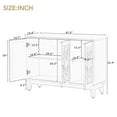 EUROCO 47.2'' Sideboard Storage Buffet Cabinet, Mirrored Buffet Cabinet ...
