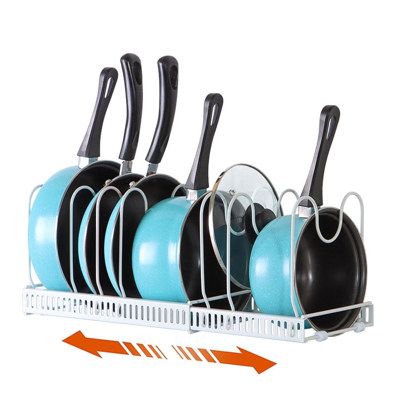Axidou Expandable Pot and Pan Organizer Rack with 10 Adjustable ...