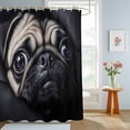 Bathroom Shower Curtain Realistic Pug Dog Pattern Waterproof Shower ...