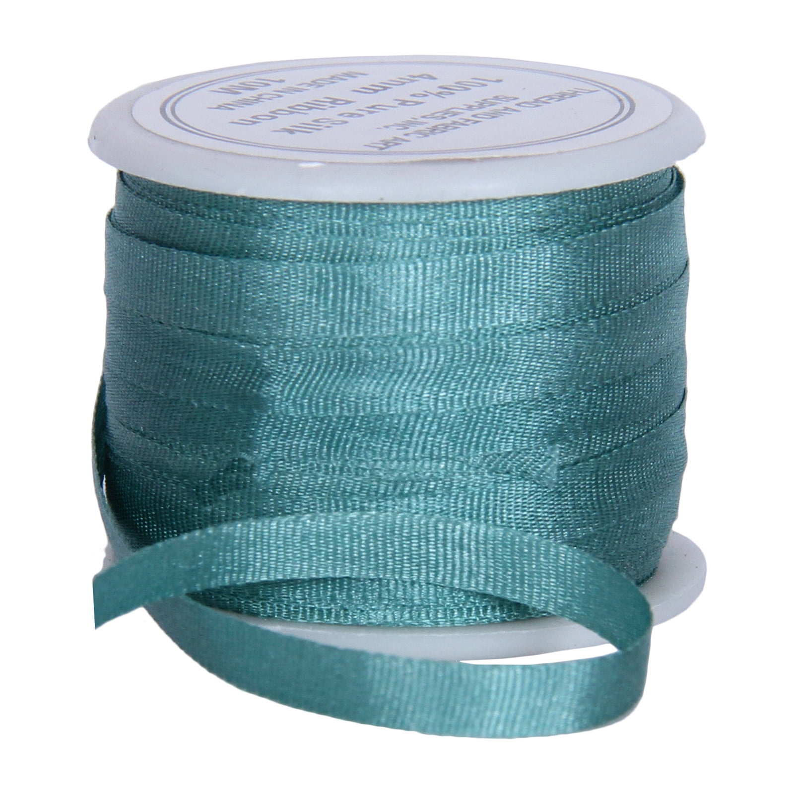 100% Pure Silk Ribbon by Threadart - 4mm Teal - No. 625 - 3 Sizes - 50 ...