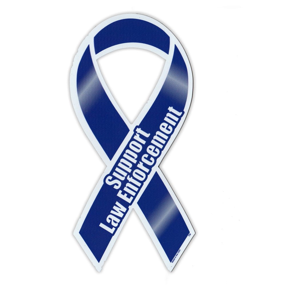 Support Law Enforcement Blue Large Ribbon Magnet - Walmart.com