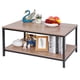HomGarden Industrial Rectangle Wood Coffee Table Metal Cocktail Table ...