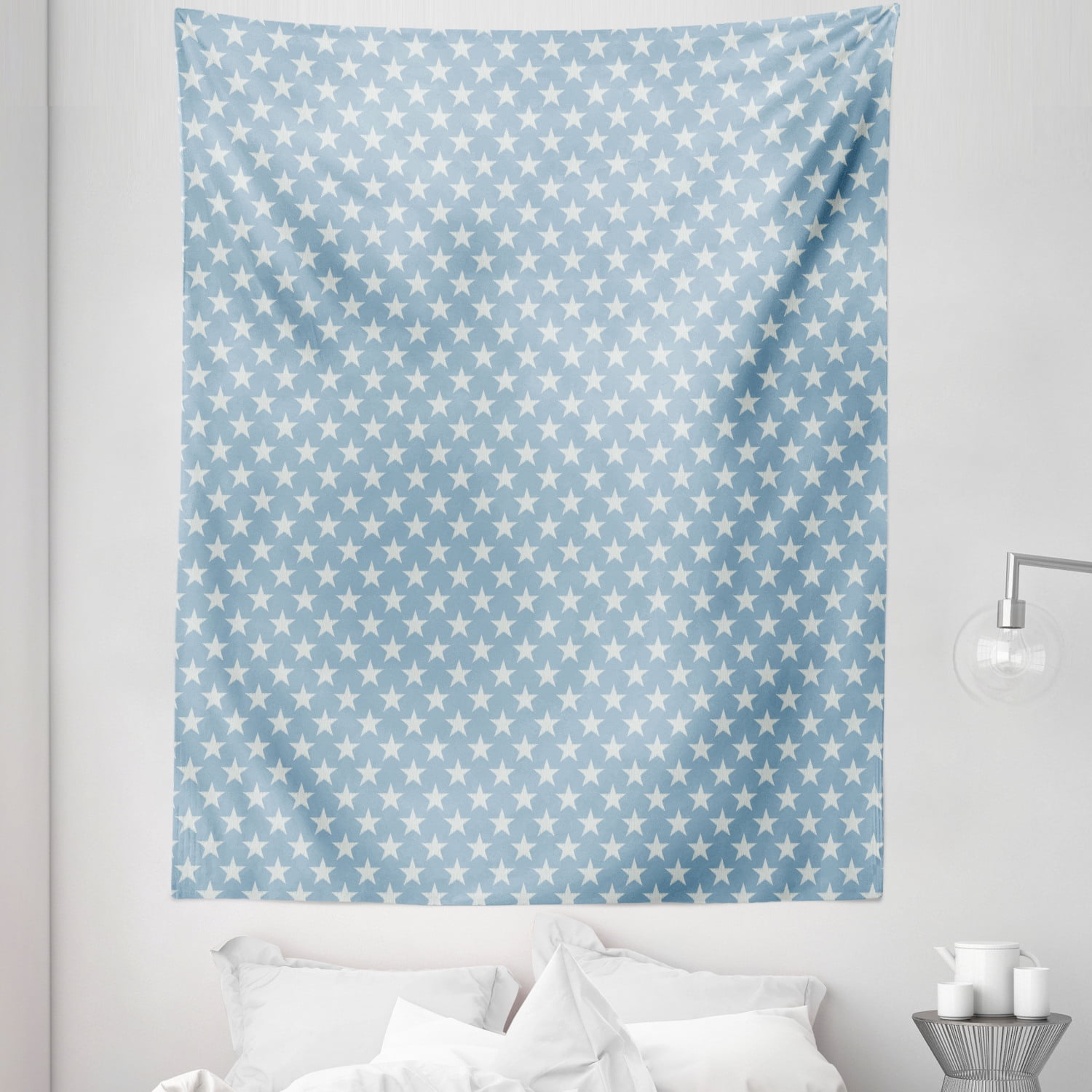 Muted Colors Tapestry, Repetitive Striped Star Ornamental Effect ...