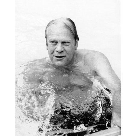 President Ford Swimming In The New White House Swimming Pool. July 5 ...