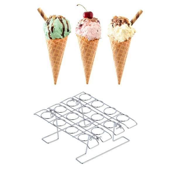 Baking Rack, Ice Cream Rack Stainless Steel Foldable 16 Holes for ...