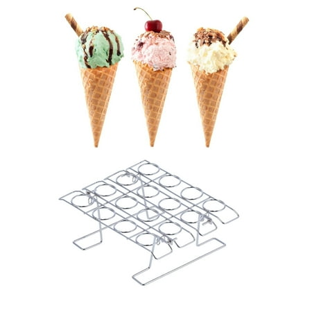 Baking Rack, Ice Cream Rack Stainless Steel Foldable 16 Holes for ...