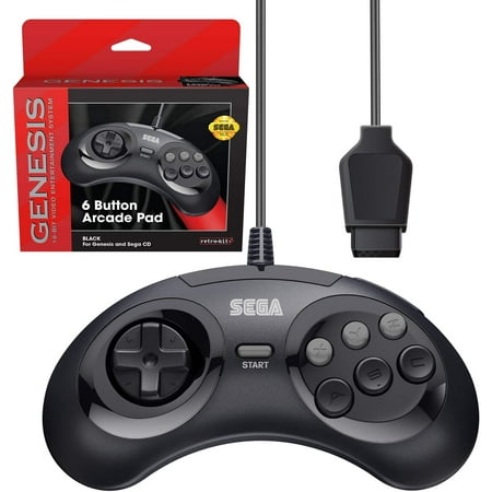 Retro-Bit Official Sega Genesis Controller 6-Button Arcade Pad for Sega ...