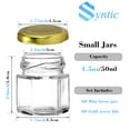 60 Pack Syntic 1.5 oz Small Glass Honey Jars with Lids, Mini Jar Glass ...