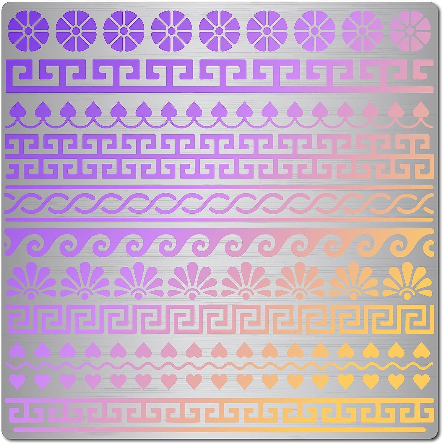 6.3 Inch Metal Stencil Mexican Pattern Stencils Reusable Stainless ...