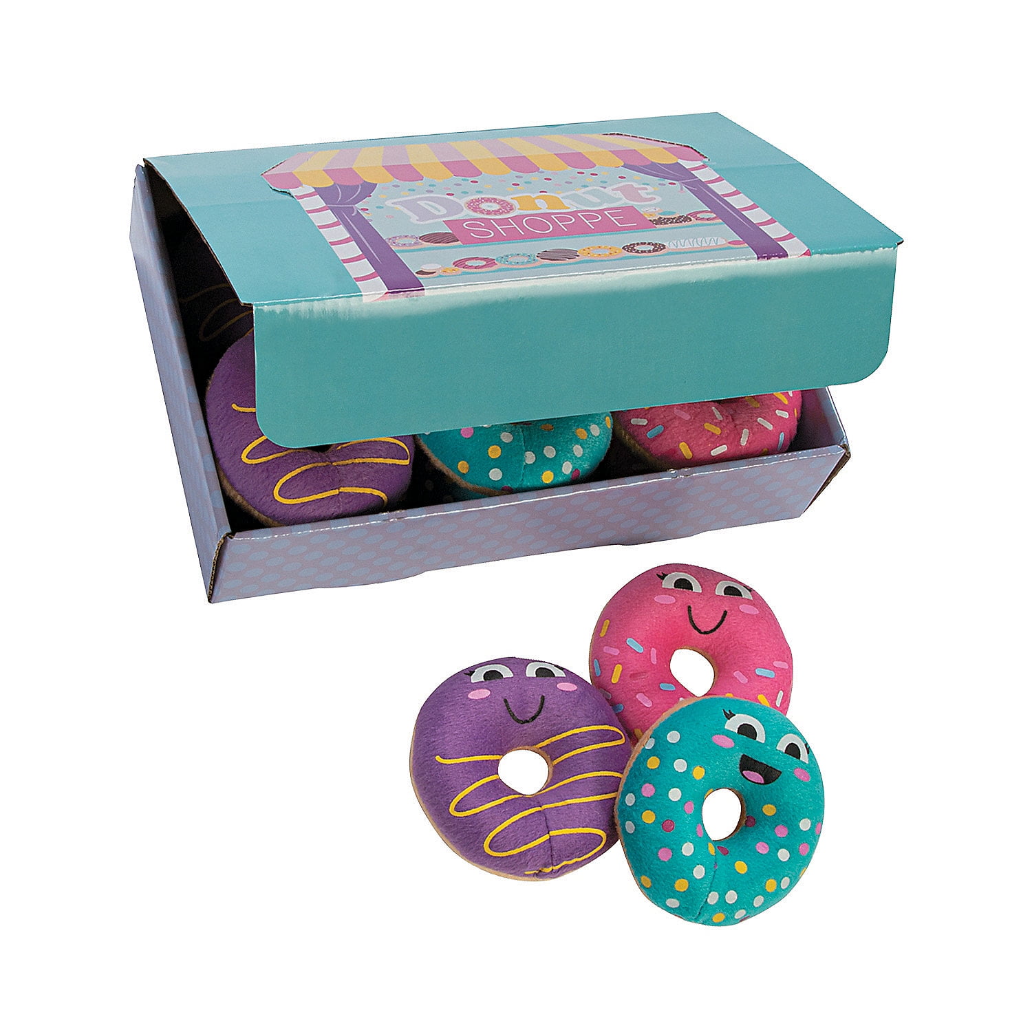 Plush Donuts W/ Box - Party Favors - 12 Pieces - Walmart.com