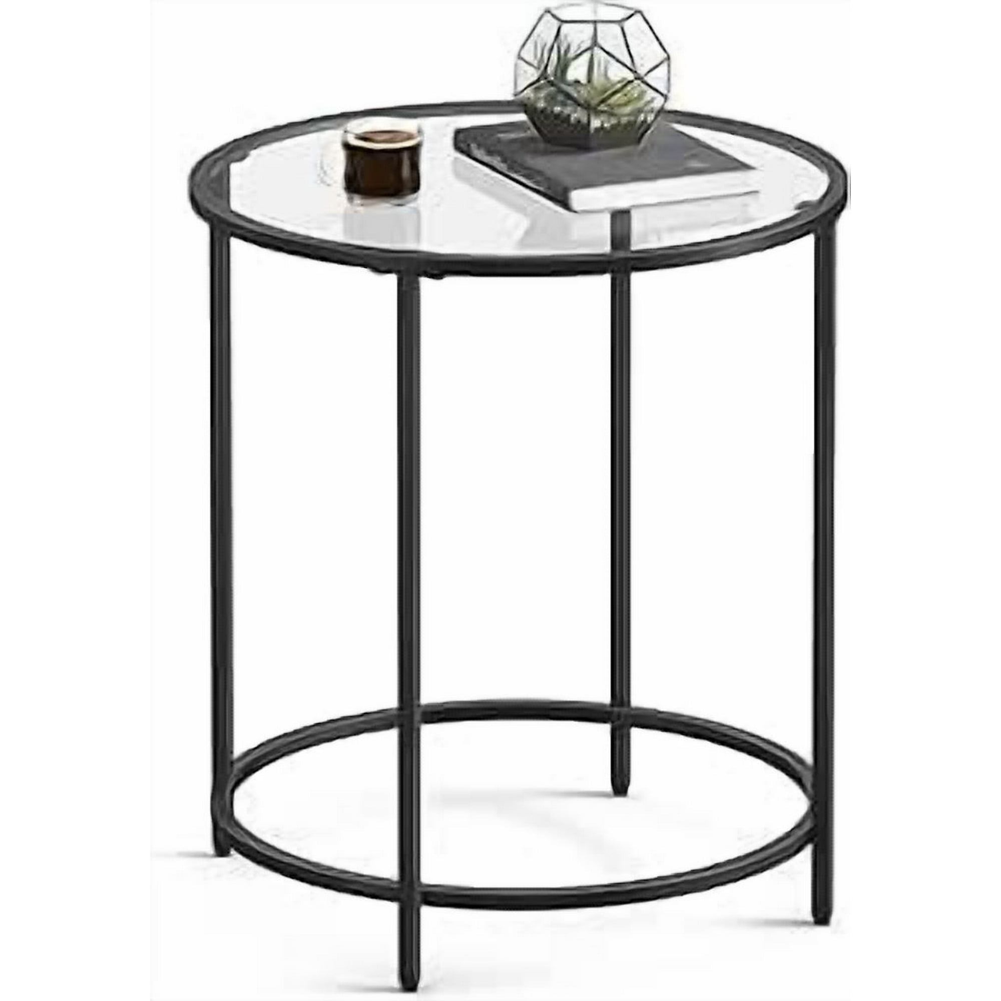 Click here for Vasagle Round Side Table  Glass End Table With Ste... prices